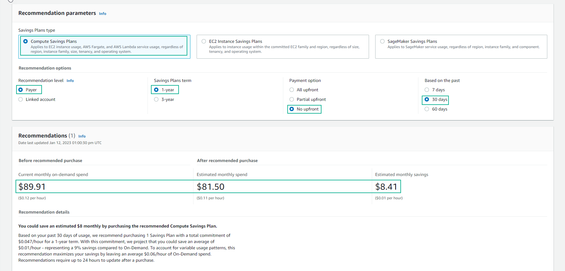 Savings Plans Recommendation SAVINGS PLAN RESERVED INSTANCE AND savings-plans-recommendation-savings-plan-reserved-instance-and